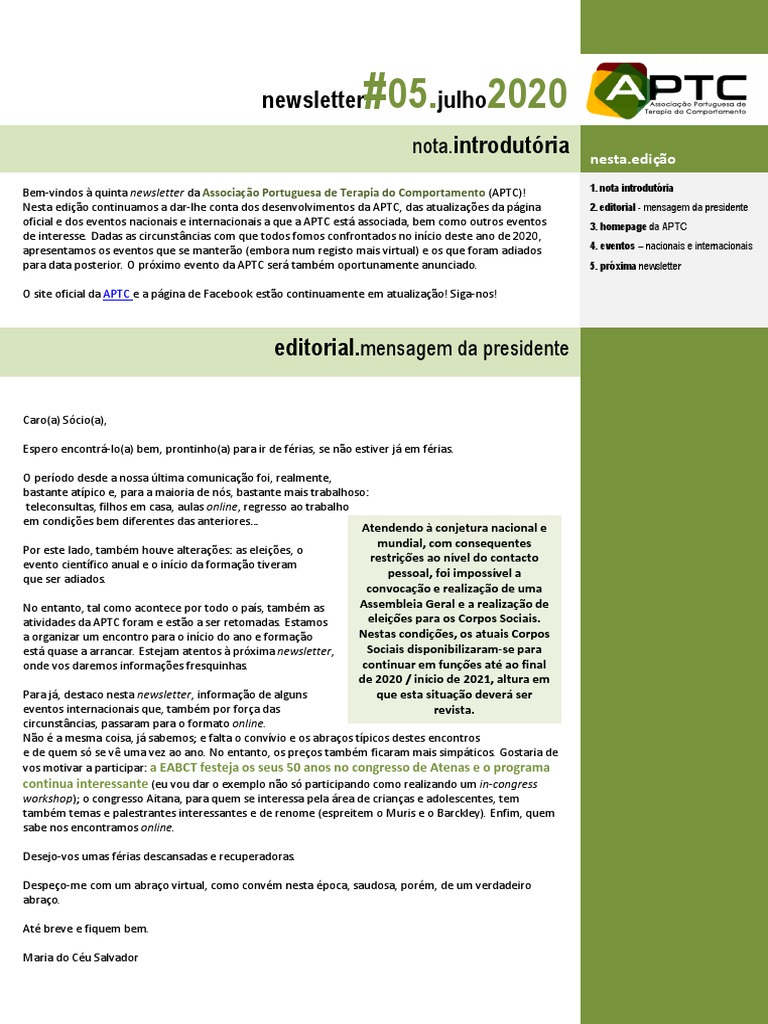 Newsletter APTC 5 2020 | PDF