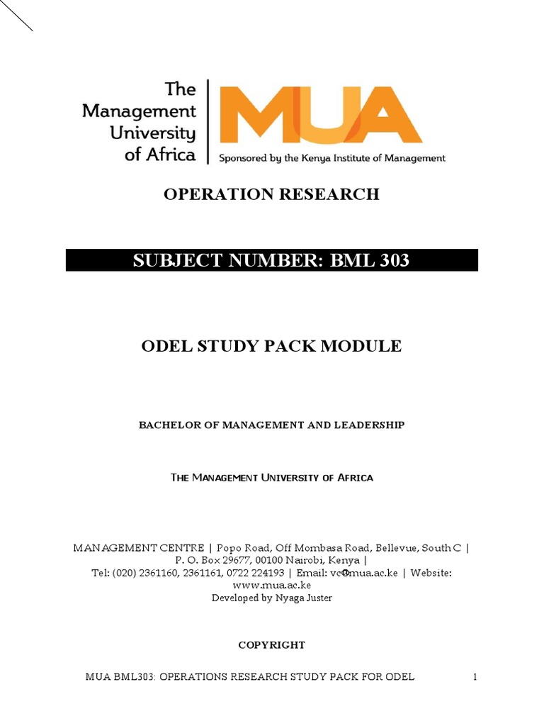 BML 303 Study Module 2023 Jan | PDF | Business