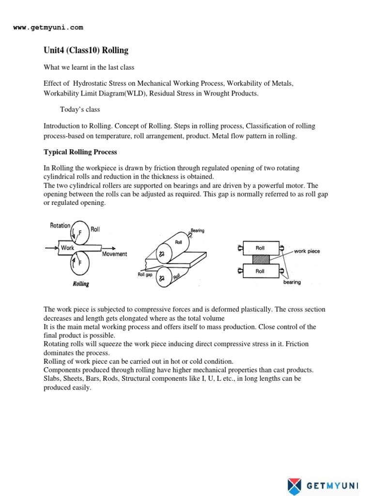 Mechanical Engineering Manufacturing-Process Rolling Notes | PDF Mechanical Engineering Manufacturing-Process Rolling Notes | PDF