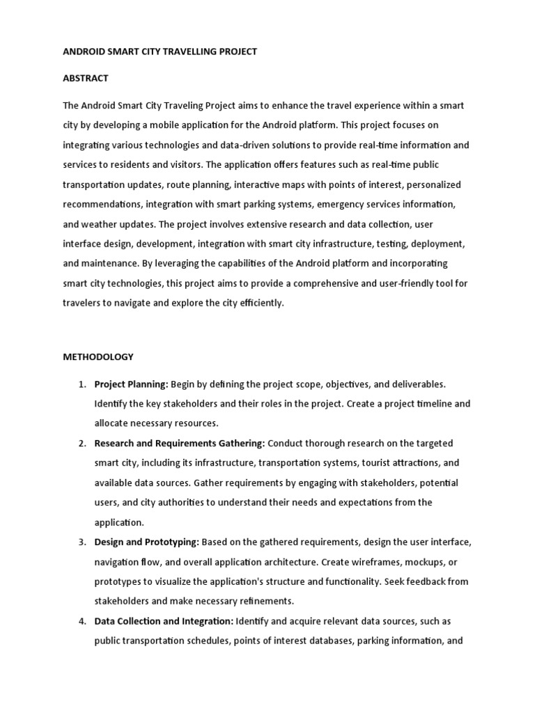 Android Smart City Travelling Project | PDF | Usability | Android (Operating System)