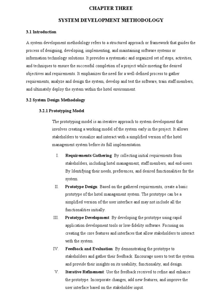 Chapter Three Hotel System | PDF | Software Prototyping | Prototype