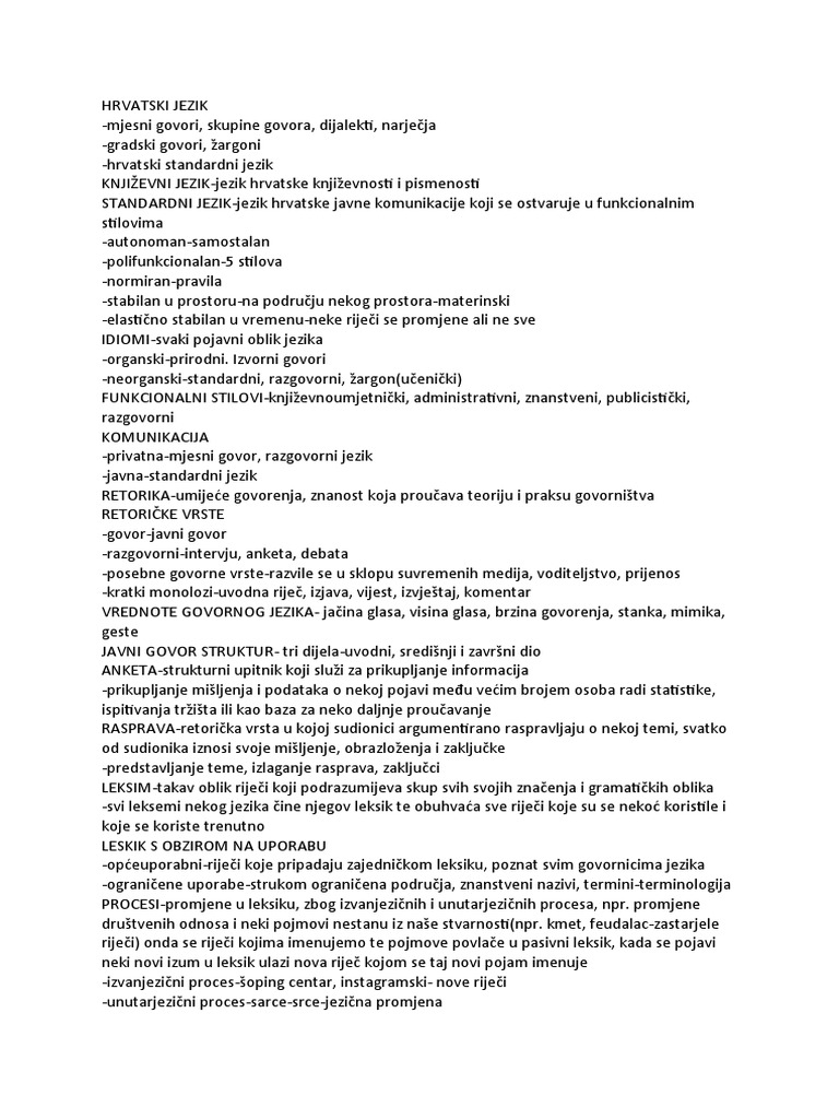 Hrvatski Jezik | PDF