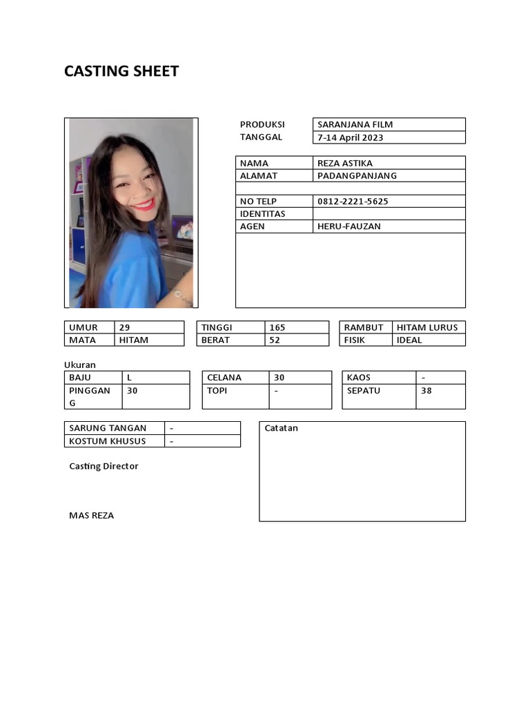 Template Lembar Casting Film | PDF