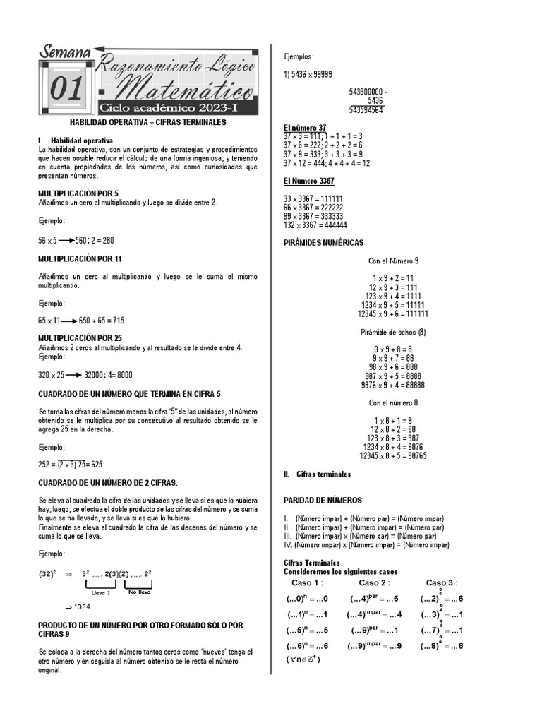 04 Raz. Matem 2023-I | PDF | Secuencia | Conceptos matemáticos