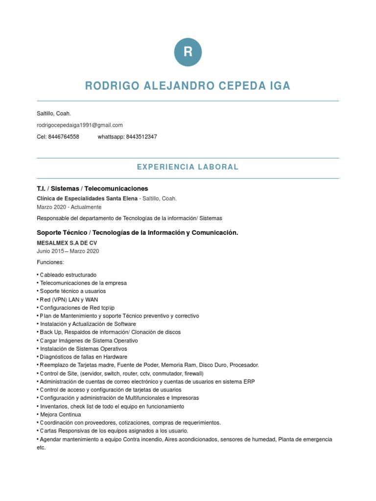 Muestra de Curriculum Vitae | PDF