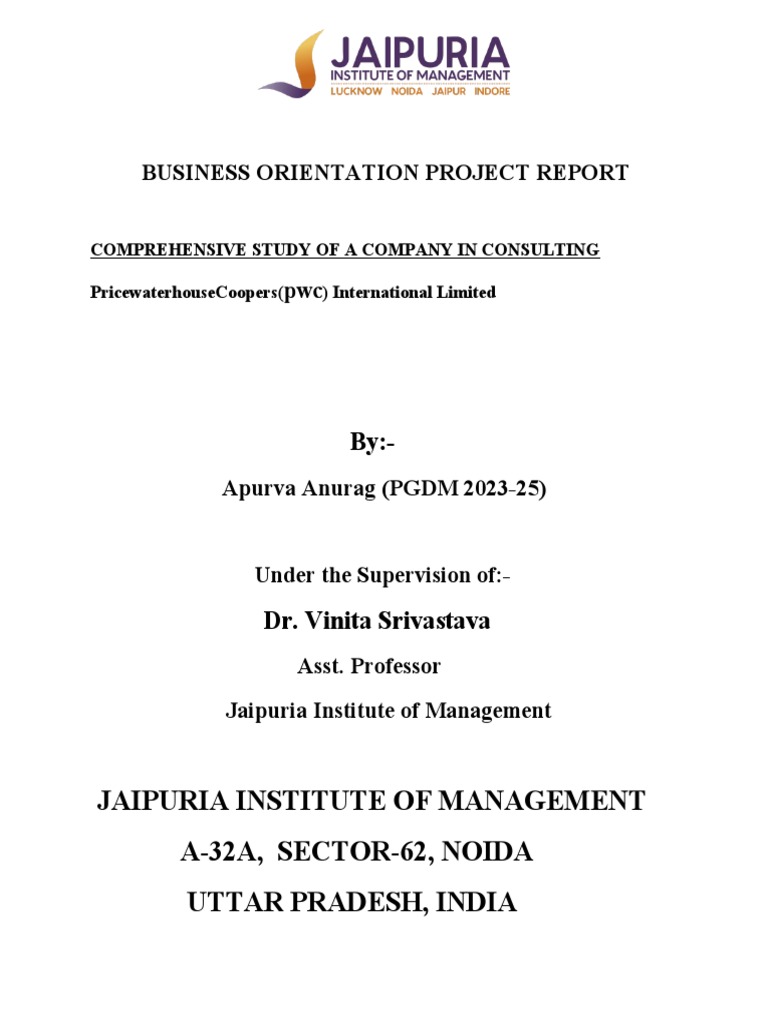 Business Orientation Project Report | PDF