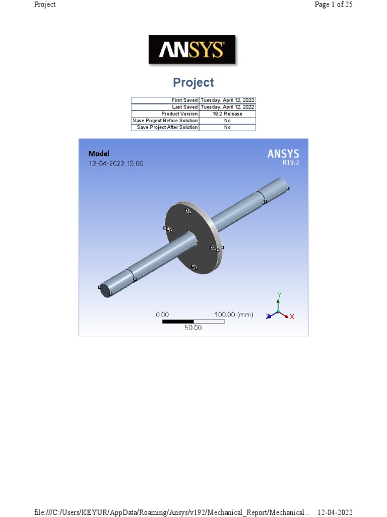 ANSYS PROJECT REPORT WITHOUT FULL HARMONIC | PDF | Cartesian Coordinate ...
