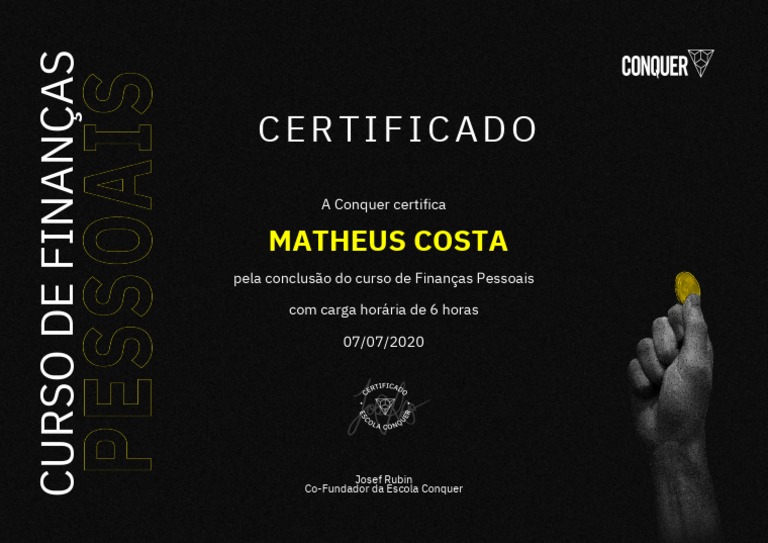 CERTIFICADO CONQUER 6 | PDF
