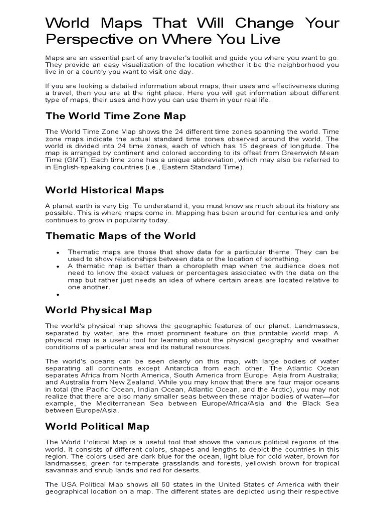World Maps That Will Change Your Perspective On Where You Live | PDF
