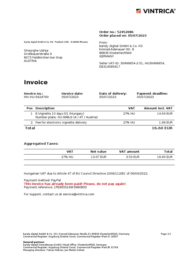 Inv Hu 5924790 | PDF