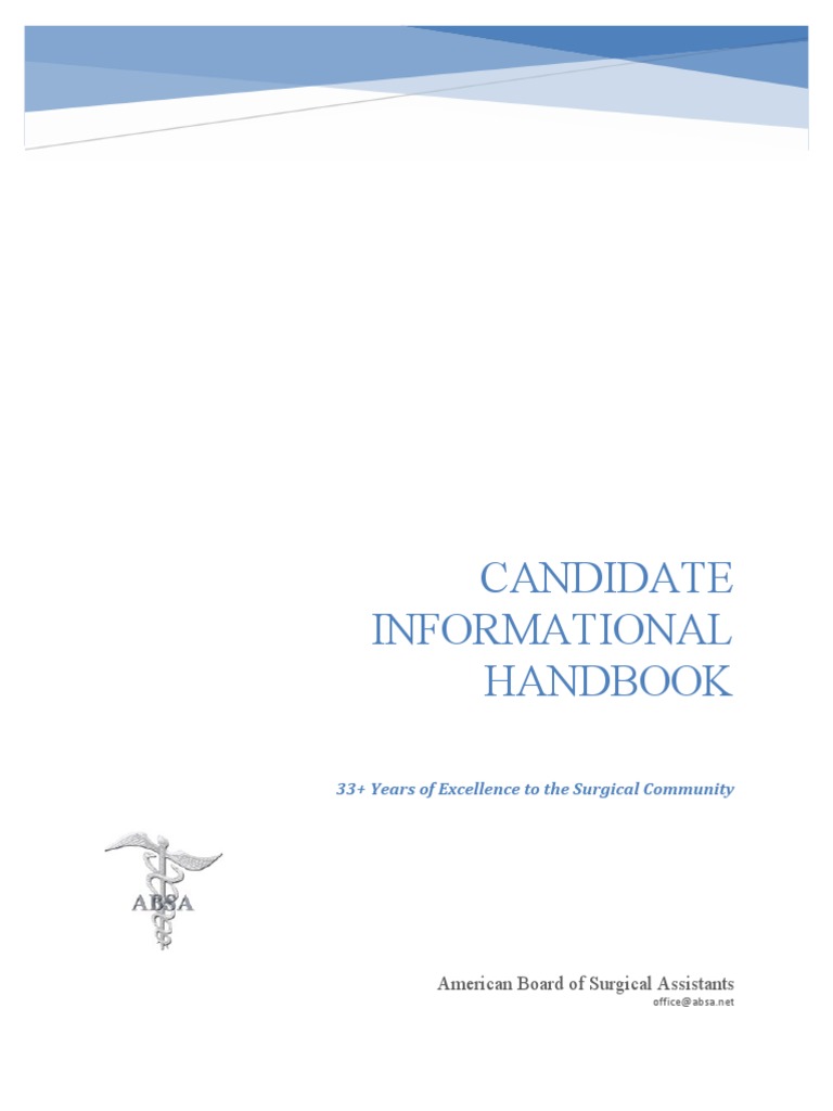 Candidate Handbook 2021 | PDF | Surgery | Spinal Cord