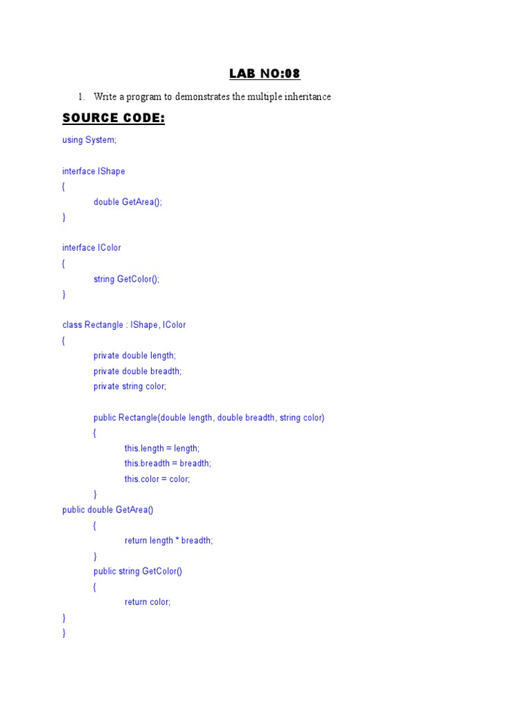 Lab 9 Pdf Constructor Object Oriented Programming Programming