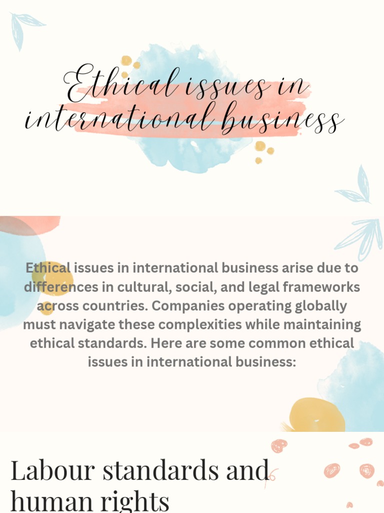 Ethics in International Business | PDF | Bribery | Sweatshop