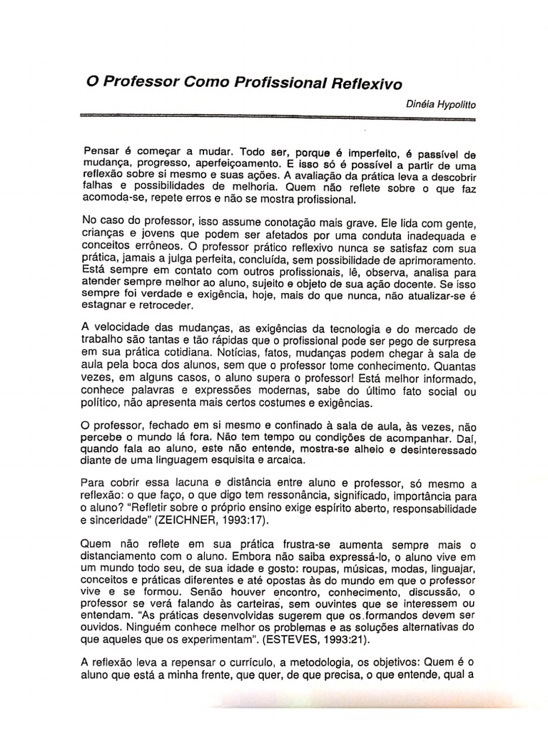 Profissional Reflexivo | PDF