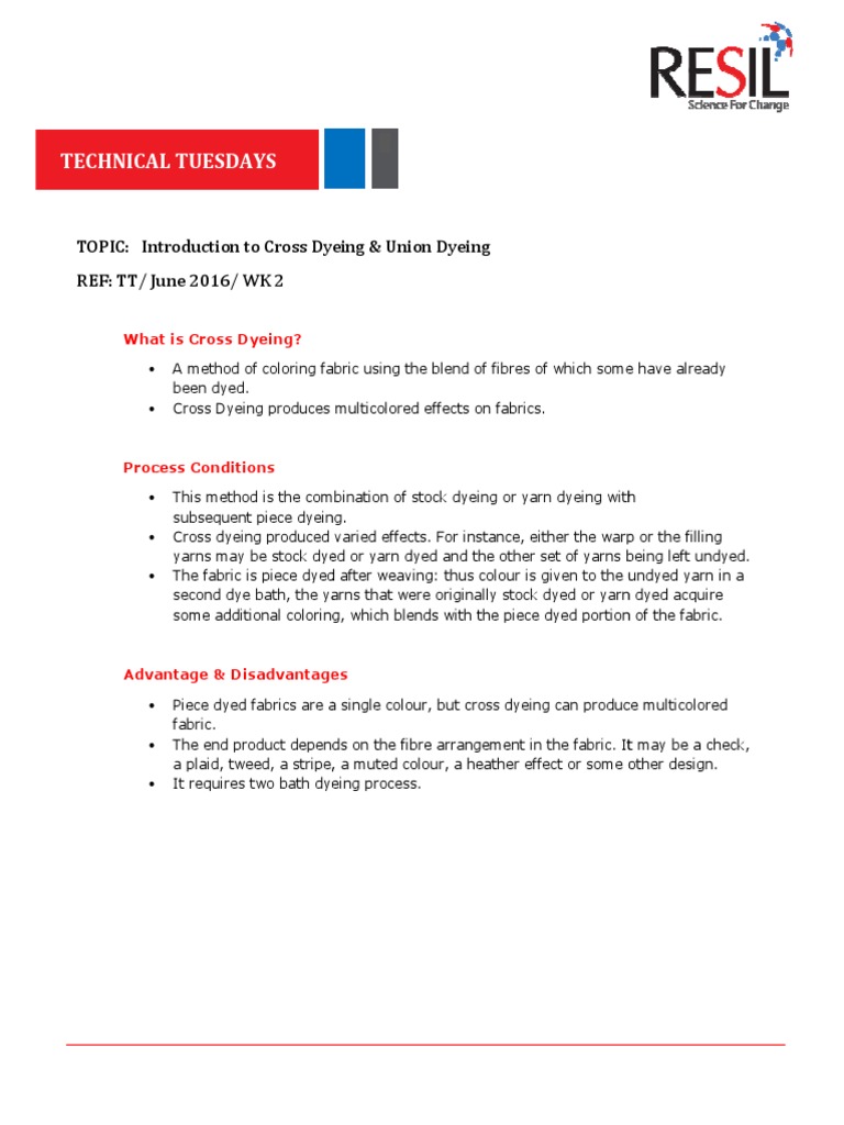 Union Dyeing Cross Dyeing TT | PDF | Dyeing | Textiles