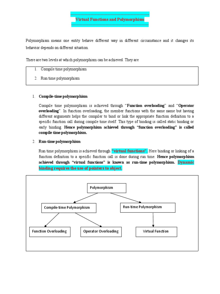 Virtual Function and Polymorphism | PDF | Inheritance (Object Oriented ... Virtual Function and Polymorphism | PDF | Inheritance (Object Oriented ...