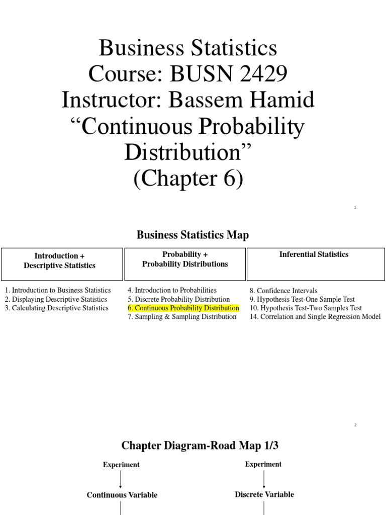 BUSN 2429 Chapter 6 Continuous Probability Distribution - S | PDF | Probability Distribution ...