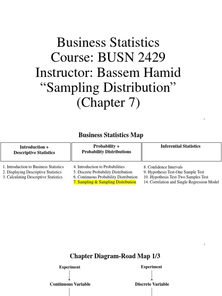 BUSN 2429 Chapter 7 Sampling Distribution | PDF | Probability Distribution | Statistics