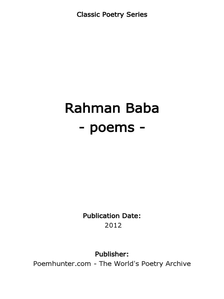 Rehman Baba | PDF | Poetry