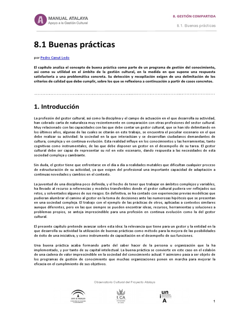 Buenas Prácticas Culturales | PDF | Planificación | Evaluación