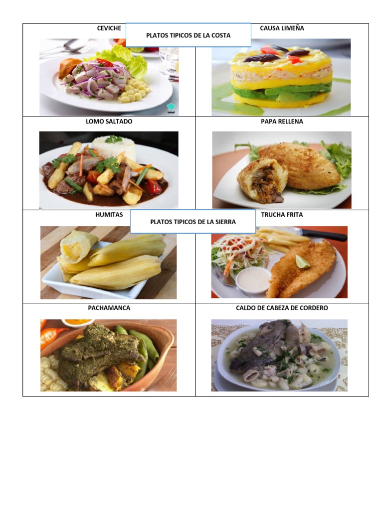 Platos Típicos de las Tres Regiones del Perú | PDF | Cocina, comidas y vino
