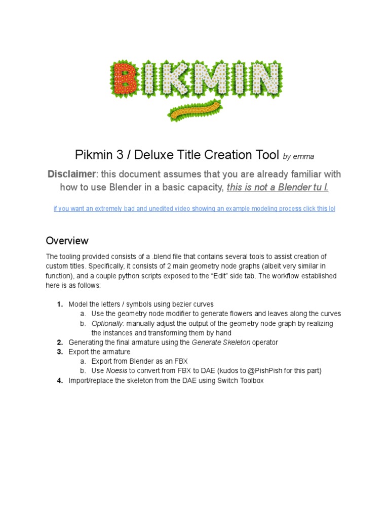 Pikmin 3 Title Design Guide | PDF