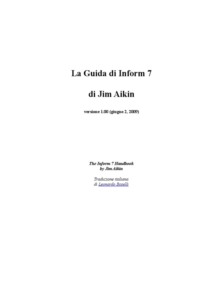 Guida Inform 7 | PDF