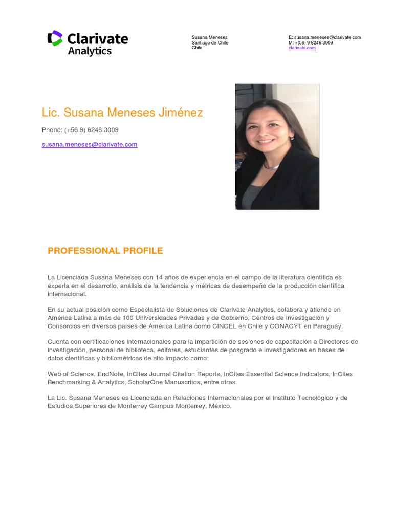 Expert Profile Susana Meneses | PDF