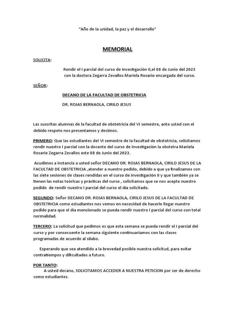 Memorial - Investigación II | Descargar gratis PDF | Partería | Reproducción humana