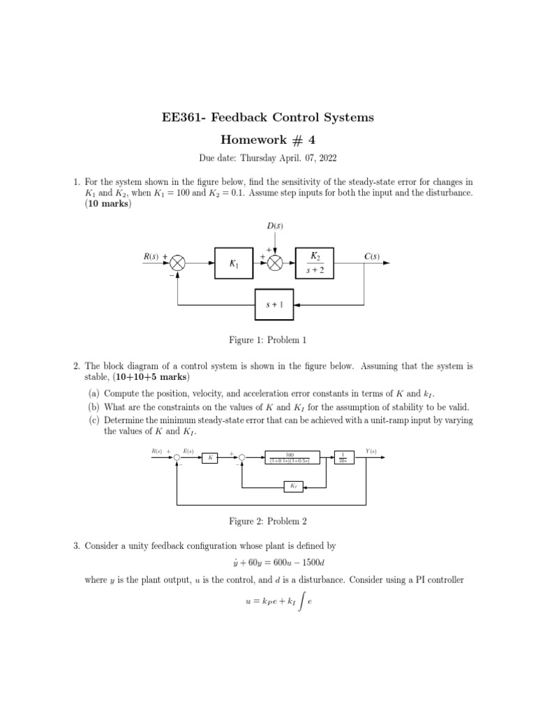 Assignment 4 | PDF | Control Theory | Steady State