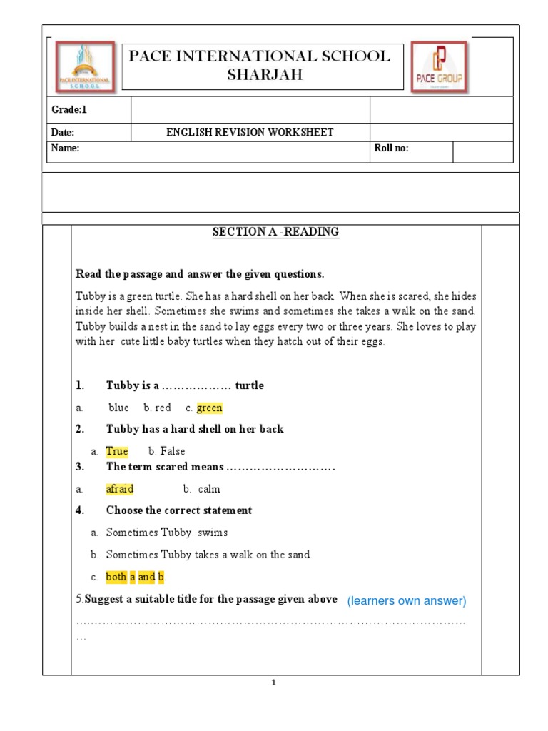 Worksheet Eng, ANSWER KEY (1) - 1 | PDF | Linguistics