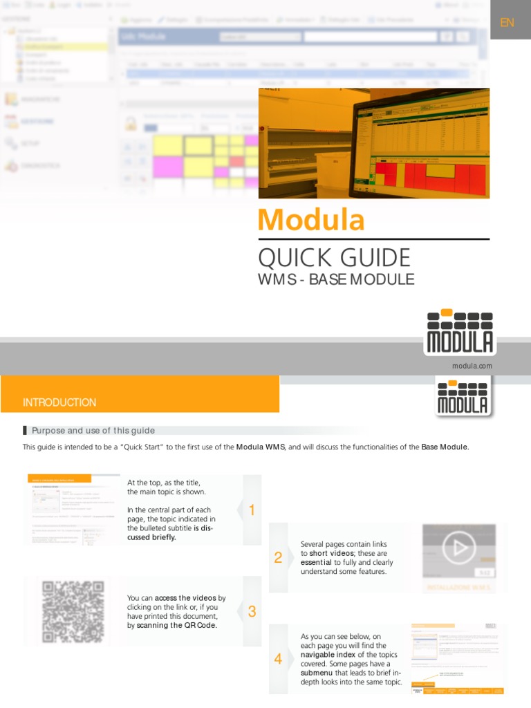 QUICK GUIDE - Modula WMS - EN | PDF | Window (Computing) | Qr Code