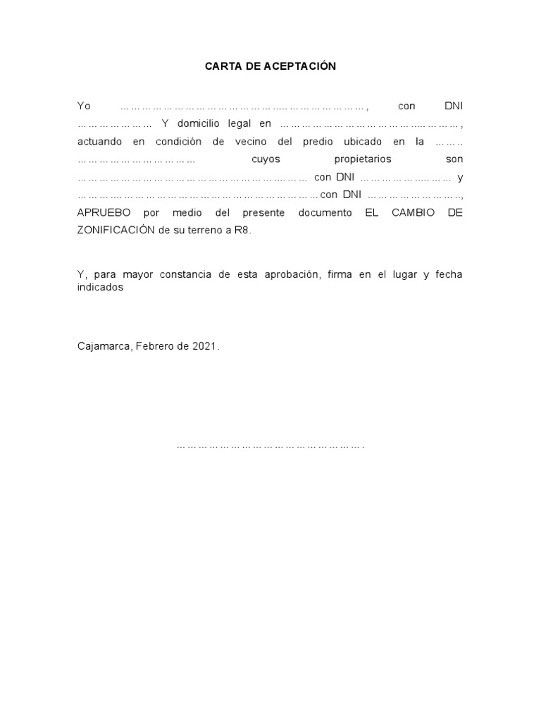 Carta de Aceptación | PDF