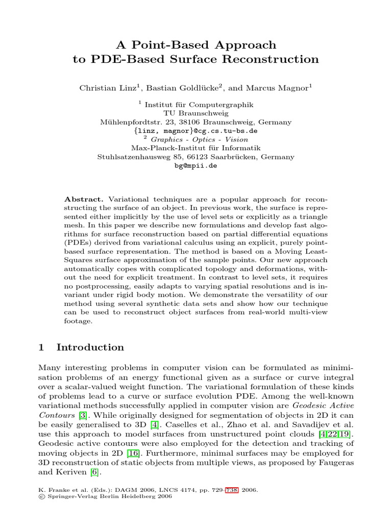 A Point-Based Approach To PDE-Based Surface Reconstruction | PDF ...