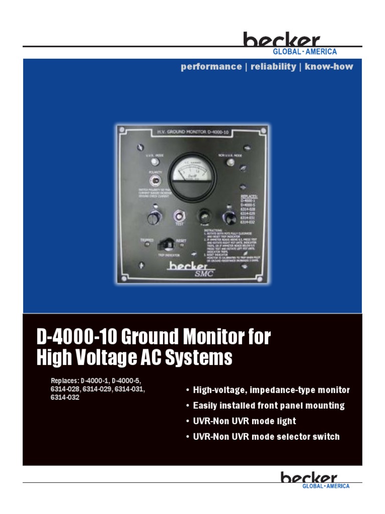 D-4000-10 Ground Monitor | Download Free PDF | Alternating Current ...