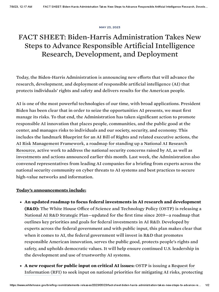 FACT SHEET: Biden-Harris Administration Takes New Steps To Advance ...