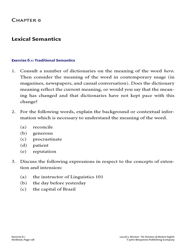 Chapter 6. Lexical Semantics | PDF