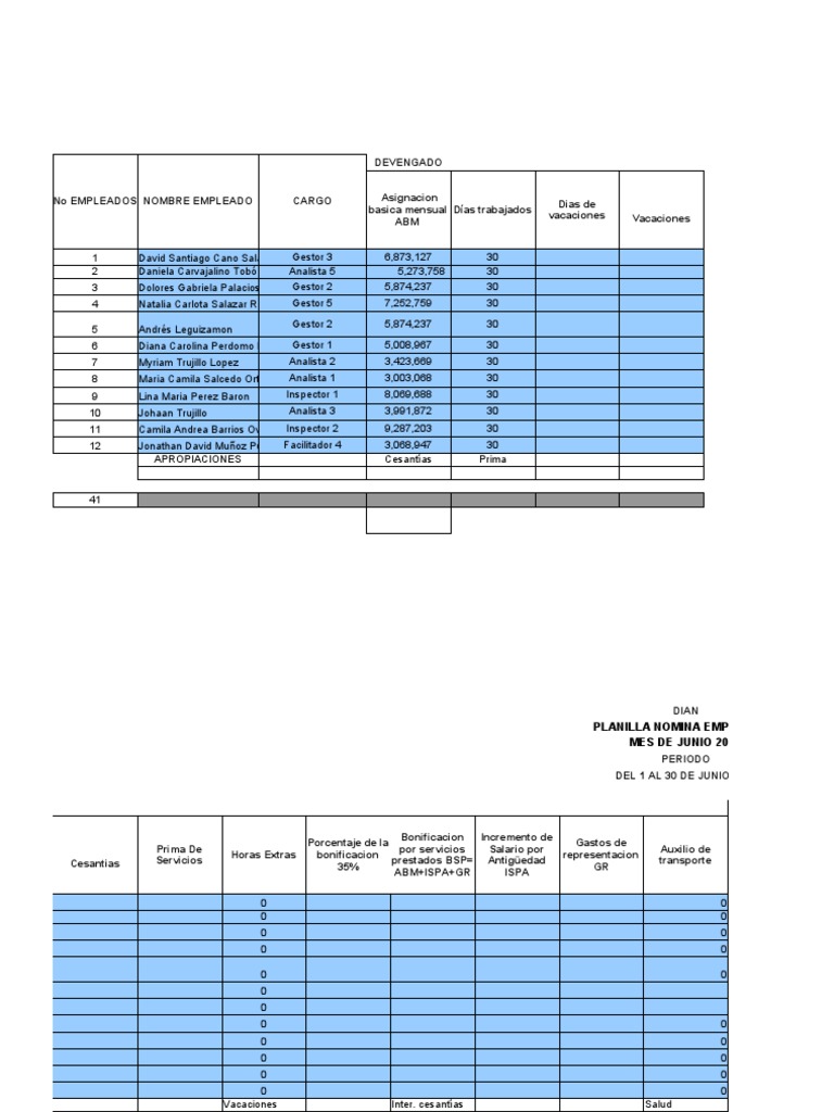 Nomina DIAN | PDF | Sector privado | Finanzas personales