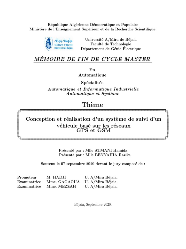 Memoire Final | PDF | Arduino | Système de positionnement global