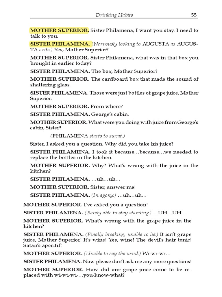 Philamena + Mother Superior EXTRA Audition Text | PDF