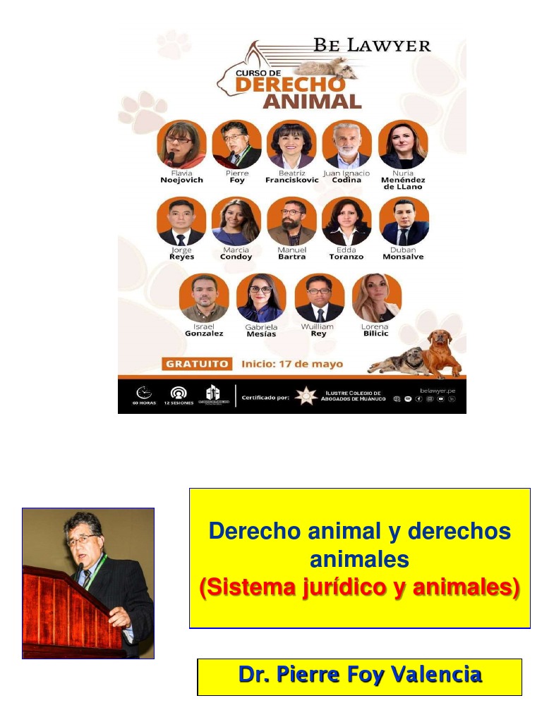 Derecho Animal y Derechos de Animales Dr. Pierre Foy | PDF | Bienestar ...