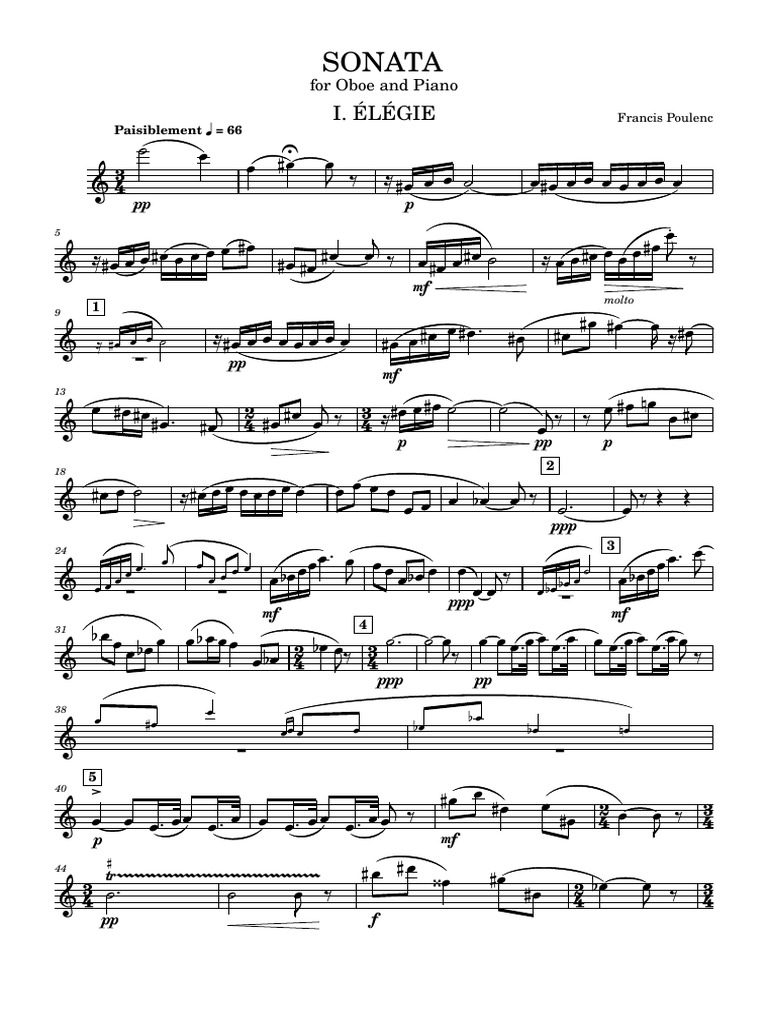 Poulenc Francis Oboe Sonata (Soprano Saxophone Version) | PDF | Échecs