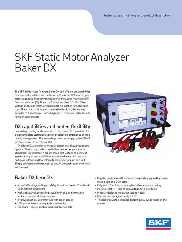 Baker dx12 Static Motor Analyzer | PDF | Inductor | Electric Motor