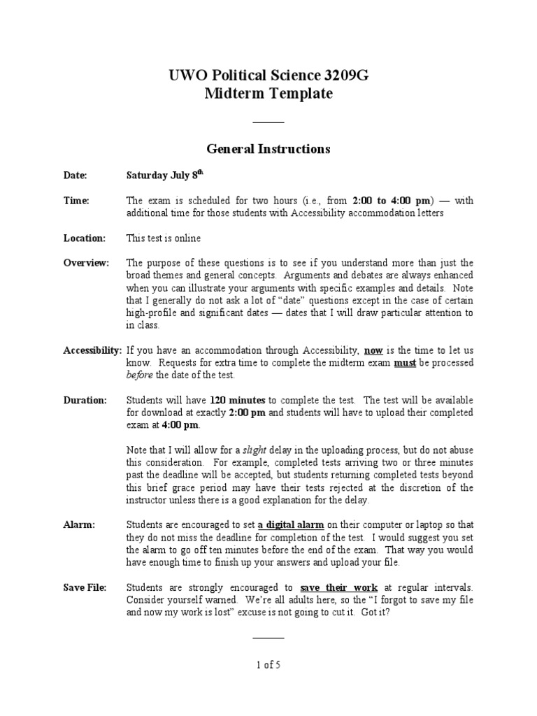 UWO 3209G - 2023 - E3 - Midterm Template | PDF
