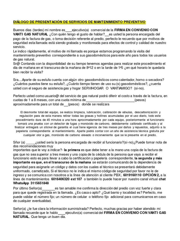 Dialogo de Programacion Agente Call Center | PDF | Centro de llamadas