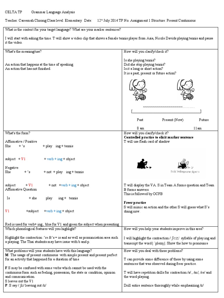 Celta Assignment 1 Language Related Task | PDF | Question | Word