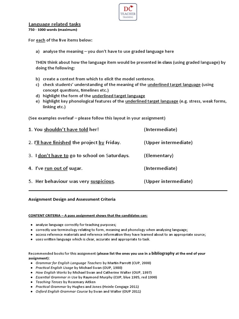 Language Related Tasks | PDF | English Language | Word