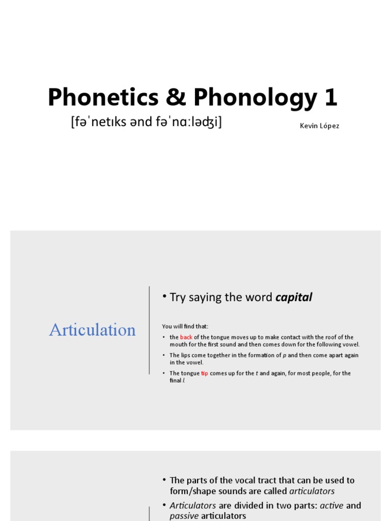 Articulation: Place vs. Manner | PDF | Phonetics | Human Voice
