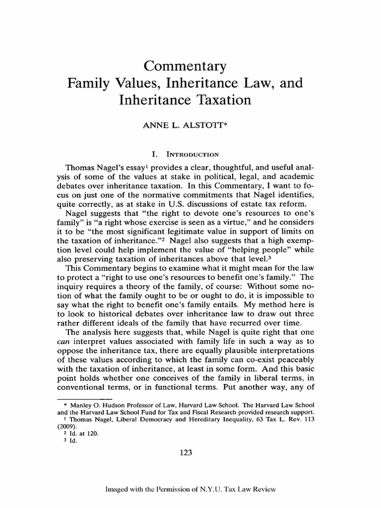 Family Values Inheritance Law and Inheritance Taxation | PDF | Taxes ... Family Values Inheritance Law and Inheritance Taxation | PDF | Taxes ...