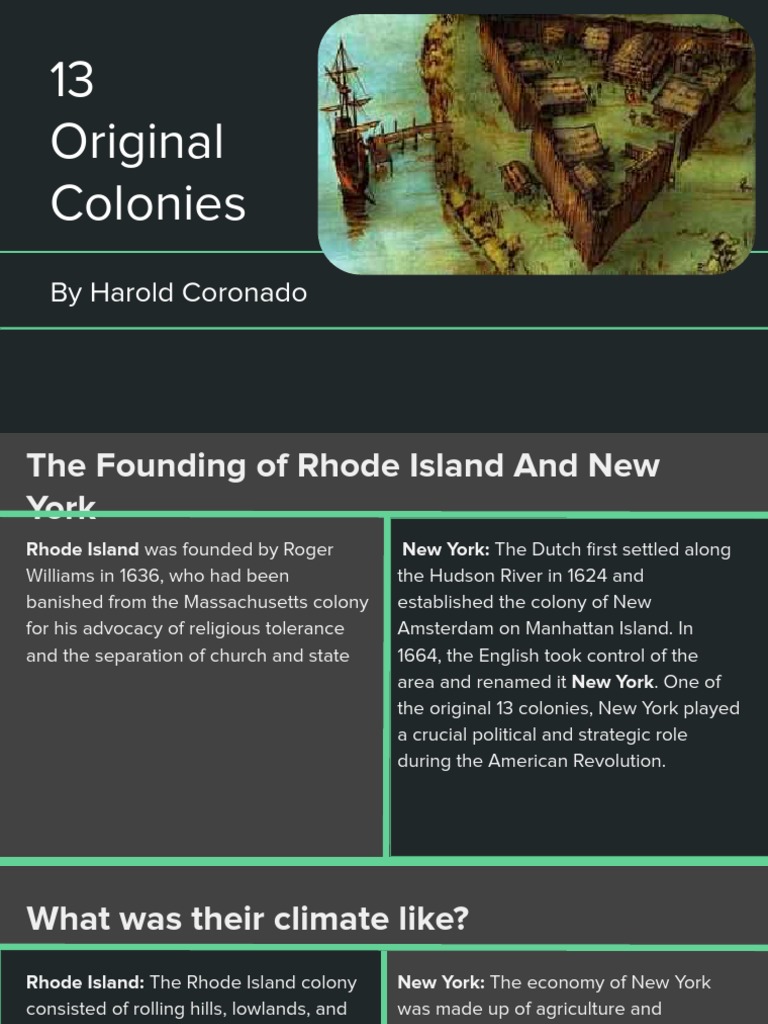 13 Original Colonies | PDF | Rhode Island | Thirteen Colonies
